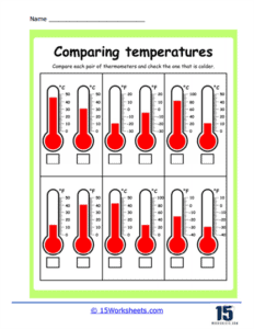 Comparing Temperatures Worksheets - 15 Worksheets.com