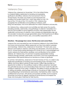 November Everyday Edits Worksheets