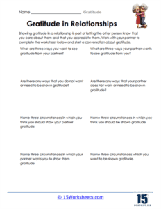 Gratitude Worksheets | Reflection & Positive Growth - 15 Worksheets.com