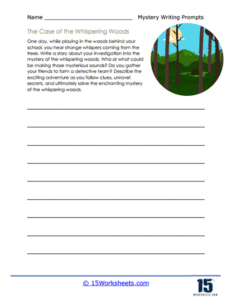 Mystery Writing Prompts | Suspenseful Clue Challenges - 15 Worksheets.com