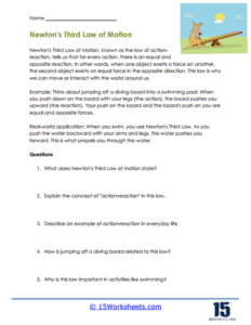 Newton's Laws of Motion Worksheets - 15 Worksheets.com