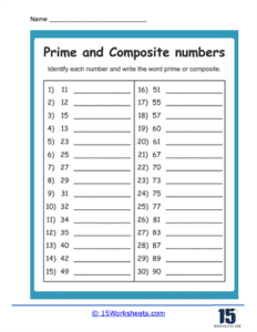 Prime and Composite Numbers Worksheets - 15 Worksheets.com