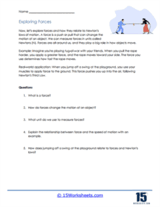 Newton's Laws of Motion Worksheets - 15 Worksheets.com