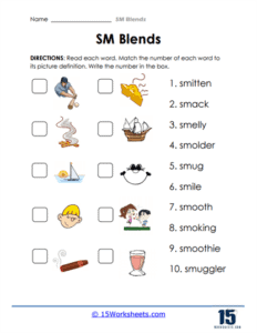 Sm Blends Worksheets | Consonant Blend - 15 Worksheets.com