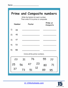 Prime and Composite Numbers Worksheets - 15 Worksheets.com