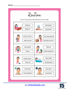 Daily Routine Worksheets | Kindergarten Thoughts - 15 Worksheets.com