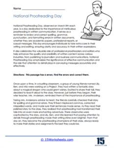 March Everyday Edits Worksheets | Grammar Exercises - 15 Worksheets.com