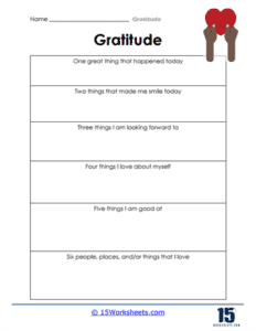 Gratitude Worksheets | Reflection & Positive Growth - 15 Worksheets.com