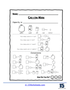 Gallon Man Worksheets - 15 Worksheets.com