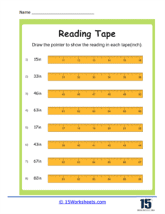 Reading Tape Measures Worksheets | Measurement - 15 Worksheets.com