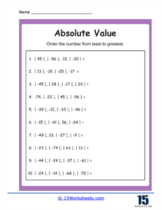Absolute Value Worksheets - 15 Worksheets.com