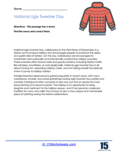 December Everyday Edits Worksheets | Yuletide Proofreading - 15 ...