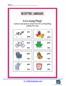 Receptive Language Worksheets | Listening Comprehension - 15 Worksheets.com