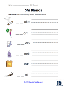 Sm Blends Worksheets | Consonant Blend - 15 Worksheets.com