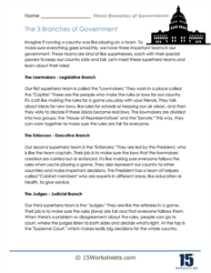 Branches of Government Worksheets - 15 Worksheets.com