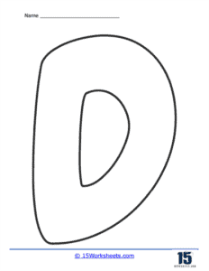Bubble Letter D Worksheets | Hand Control Practice - 15 Worksheets.com