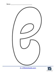 Bubble Letter E Worksheets | Fine Motor Boost - 15 Worksheets.com