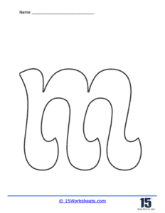 Bubble Letter M Worksheets | Early Reading - 15 Worksheets.com