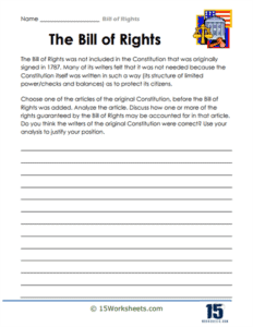 Bill of Rights Worksheets - 15 Worksheets.com