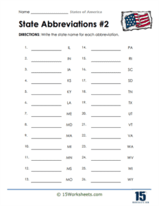 States of America Worksheets | Explore All 50 States - 15 Worksheets.com