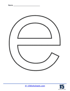 Bubble Letter E Worksheets | Fine Motor Boost - 15 Worksheets.com