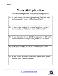 Cross Multiplication Worksheets | Diagonal & Cross Method - 15 ...