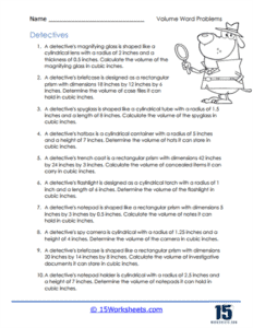 Volume Word Problems Worksheets | Geometry Skills - 15 Worksheets.com