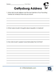 American Civil War Worksheets - 15 Worksheets.com