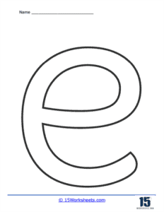 Bubble Letter E Worksheets | Fine Motor Boost - 15 Worksheets.com