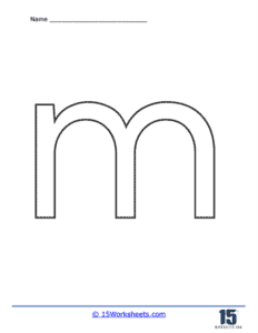 Bubble Letter M Worksheets | Early Reading - 15 Worksheets.com