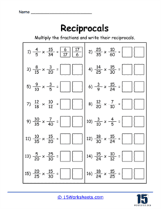 Reciprocals Worksheets | Understanding Their Use - 15 Worksheets.com