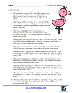 Volume Word Problems Worksheets | Geometry Skills - 15 Worksheets.com