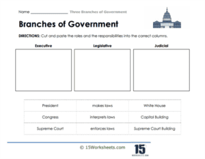 Branches of Government Worksheets - 15 Worksheets.com