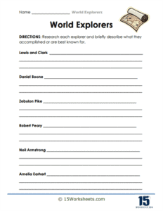 World Explorers Worksheets | Social Studies - 15 Worksheets.com