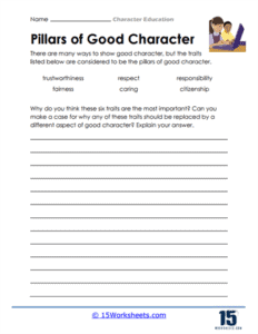 Character Education Worksheets - 15 Worksheets.com