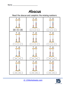 Abacus Worksheets - 15 Worksheets.com