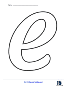 Bubble Letter E Worksheets | Fine Motor Boost - 15 Worksheets.com