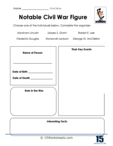 American Civil War Worksheets - 15 Worksheets.com