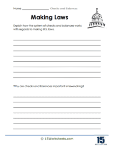 Checks and Balances Worksheets | Separation of Powers - 15 Worksheets.com