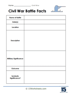 American Civil War Worksheets - 15 Worksheets.com