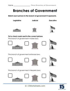Branches of Government Worksheets - 15 Worksheets.com