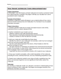 Atoms, Elements, Compounds Worksheets