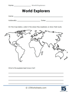 World Explorers Worksheets | Social Studies - 15 Worksheets.com