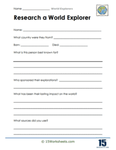 World Explorers Worksheets | Social Studies - 15 Worksheets.com