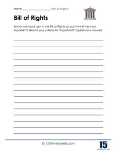 Bill of Rights Worksheets - 15 Worksheets.com