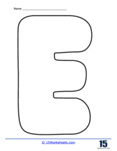Bubble Letter E Worksheets | Fine Motor Boost - 15 Worksheets.com