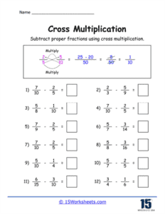 Cross Multiplication Worksheets | Diagonal & Cross Method - 15 ...