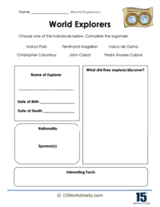 World Explorers Worksheets | Social Studies - 15 Worksheets.com
