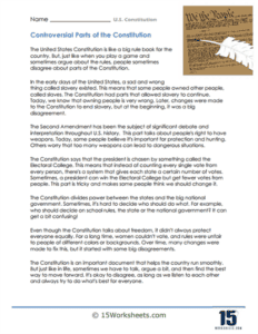 U.S. Constitution Worksheets - 15 Worksheets.com