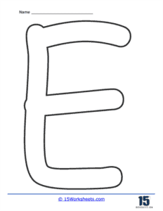 Bubble Letter E Worksheets | Fine Motor Boost - 15 Worksheets.com